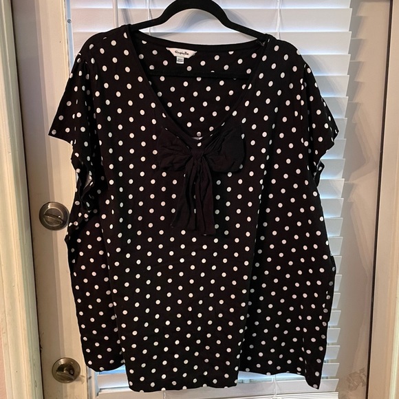 Simply Be | Tops | Simply Be Polka Dot Bow Tee Size 28 | Poshmark